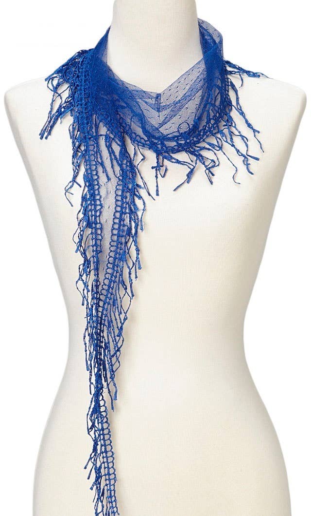 Little Triangle Lace Scarf-Blue | Janine Design