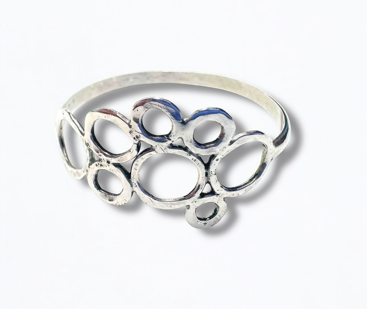 Silver Bubble Ring/Bubble Ring, Silver Art Statement Ring