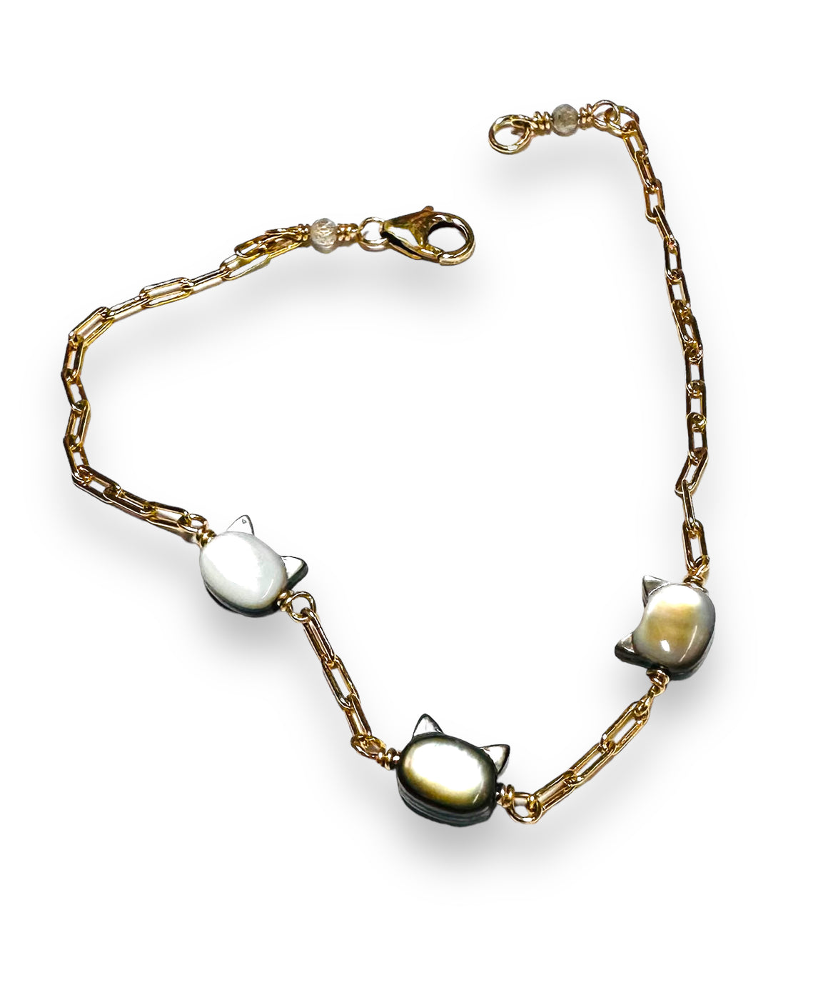 Cat Bracelet, Paperclip Chain Cat Bracelet – Janine Design