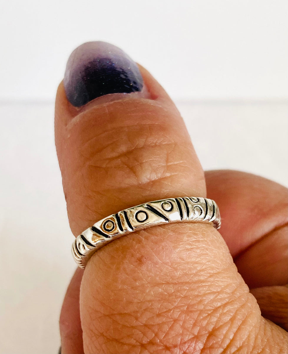 Pattern Ring, Stacking Ring, Textured Stacking Ring | Janine Design